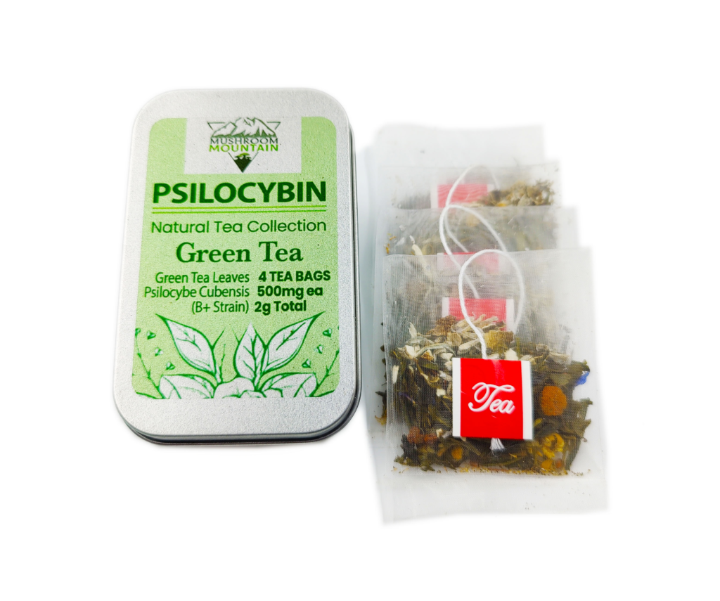 Buy Mushroom Mt's Psilocybin Tea - Green Tea 4 x 500mg | BuyWeed247